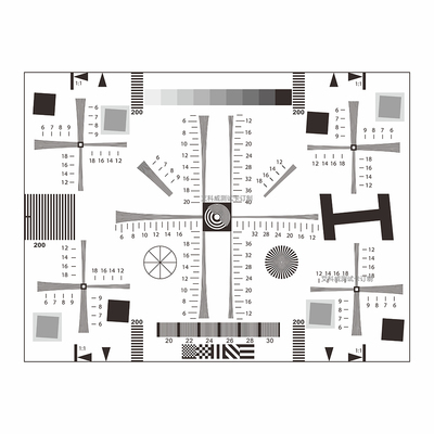ISO12233分辨率测试4:3高清增强4000线清晰度镜头调焦灰度综合图