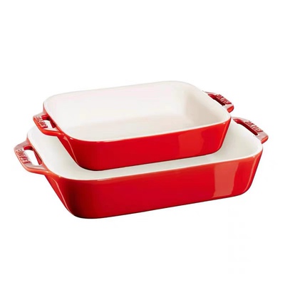 法国Staub珐琅陶瓷烤盘 芝士焗饭烘焙西餐水果法式椭圆长方形平盘