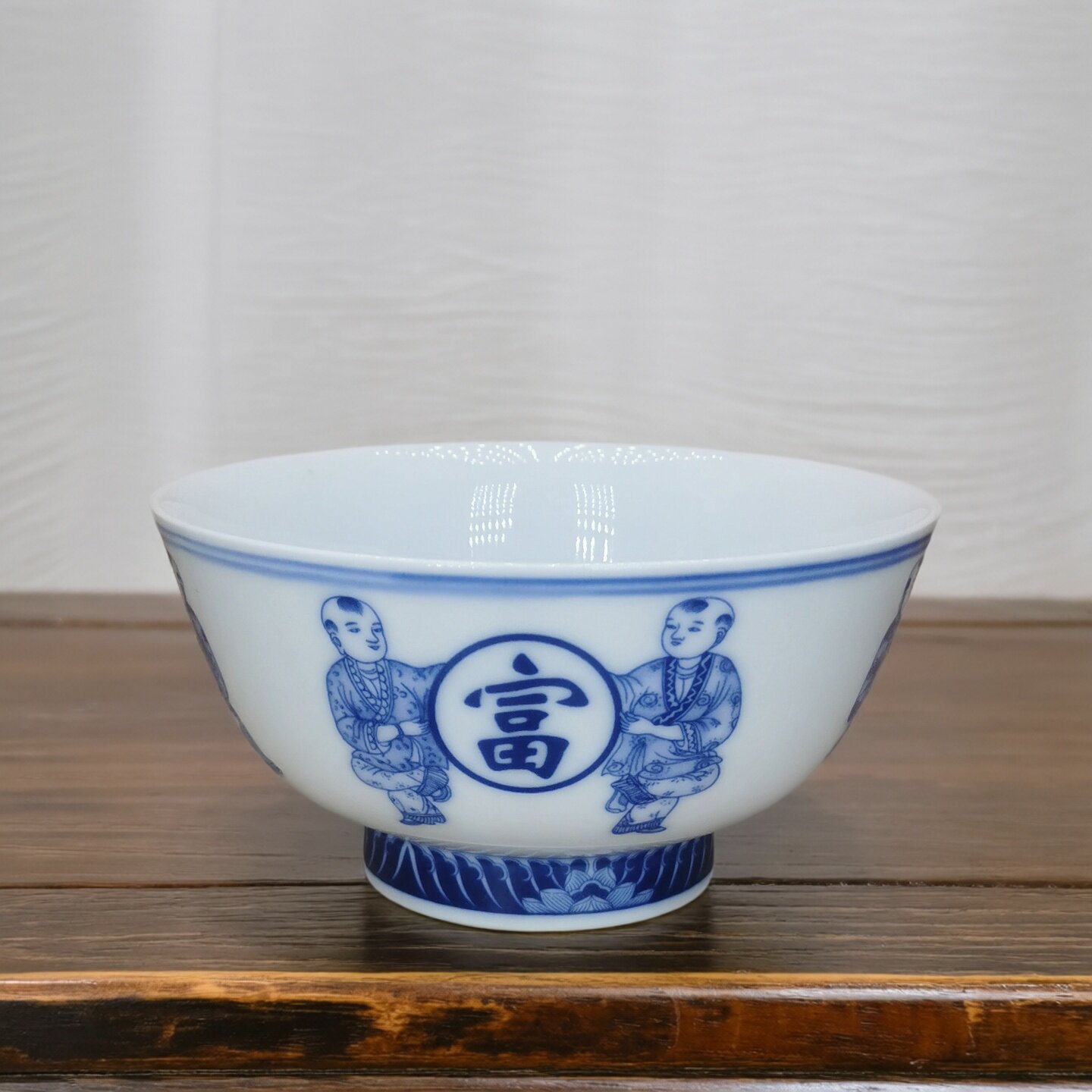 景德镇陶瓷青花釉下彩富贵复古家用米饭碗中式餐具碗碟套装汤面碗