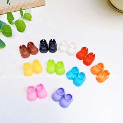 拉布布labubu一二三代可乐马卡龙搪胶鞋子Dimoo棉花娃娃彩色雨靴