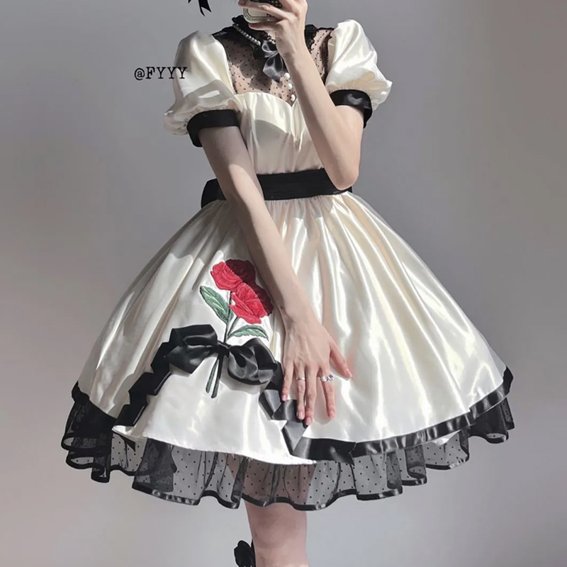 【现货】樱姬lolita原创设计遇见玫瑰洛丽塔正版OP轻lo裙连衣裙_虎窝淘