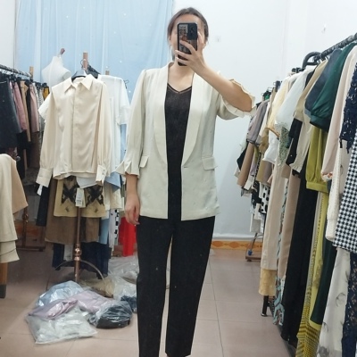 VELWIN蔚雯 高级感通勤百搭气质一粒扣亮片薄款西装外套 S/M/L码