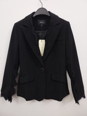 IDOLE奕多 高端气质通勤百搭单粒扣拼接蕾丝西装外套 S/M码