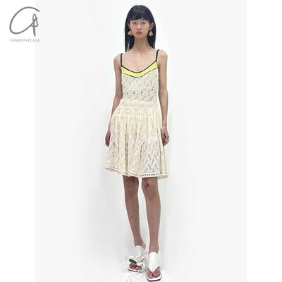 40%OFF NAN KNITS  渐变挑孔流苏吊带