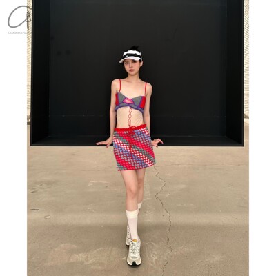 手钩斜纹迷你短裙秋冬