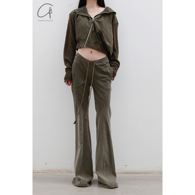 水洗针织垂坠卫衣短外套