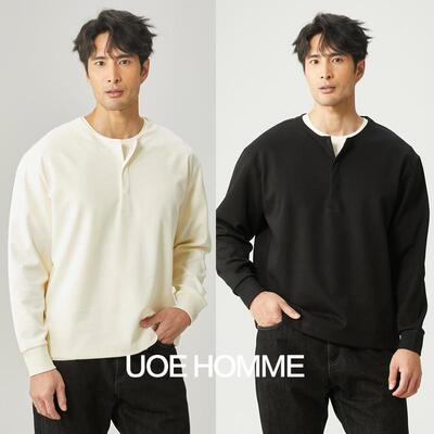 春夏新品Soft柔系列男士宽松长袖亨利衫基础百搭长袖T恤