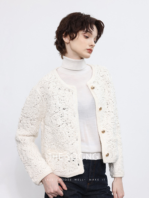 THESOONG100%纯羊毛针织外套