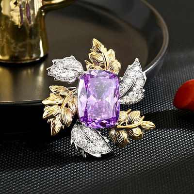 新款紫钻时尚紫藤花小胸针