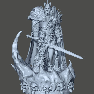 3d打印图纸模型素材STL魔兽巫妖之王手办圆雕图F1852