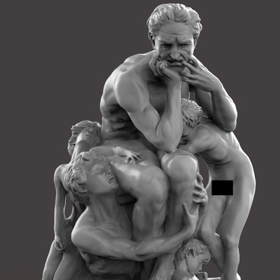 3d打印图纸模型希腊罗马乌戈利诺及其子孙STL摆件雕像圆雕图F3816