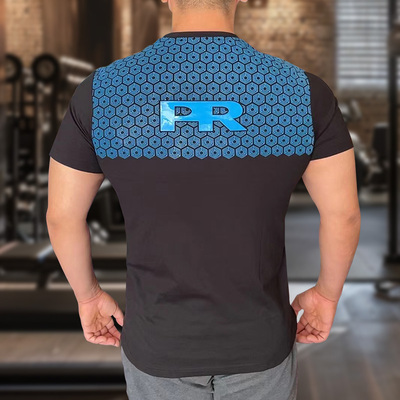 巨狰狞运动防滑T恤训练短袖男健身硬拉力量举重大力士