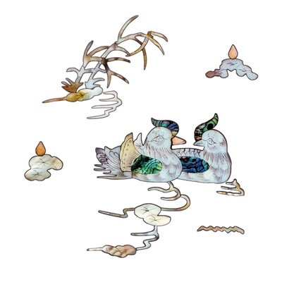 古筝杨琴中国传统古典乐器贝壳花水移画家具花瓷砖橱柜贝雕琴凳子