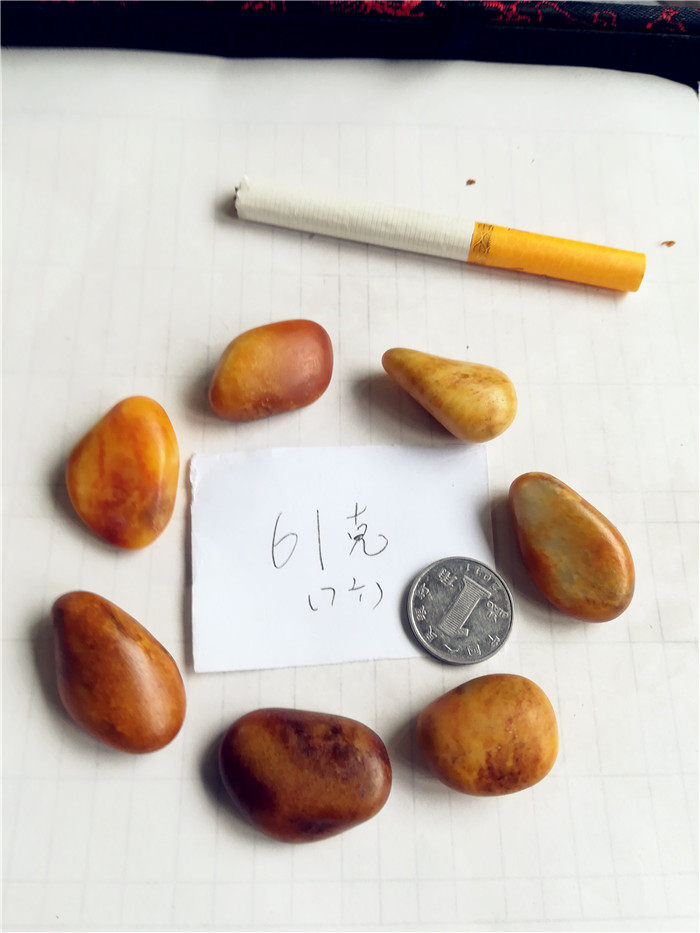 61克新疆和田玉籽料手链手串籽原石(颗颗真皮无修无二上)