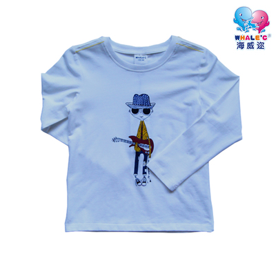 春夏新品海威迩针织长袖t恤童装