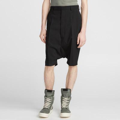 YAMAMOTO ®RICK‘S PODS SHORTS西服及膝垮黑色工装裤RO哈伦短裤