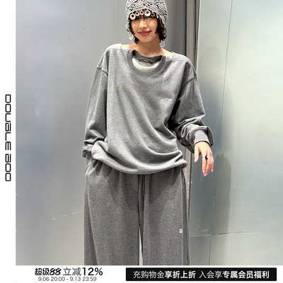 【现货】PUSHBUTTON 25PF 深灰色可拆卸领口卫衣 DOUBLEBOO