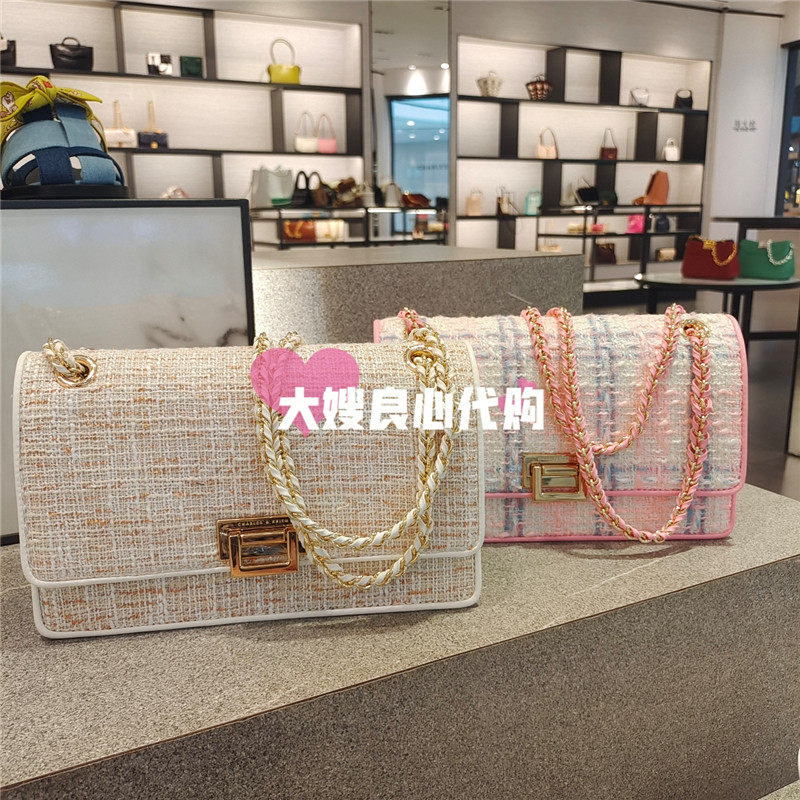 CHARLES＆KEITH小香风方扣小CK2-20840464女包20840317翻盖链条包_虎窝淘