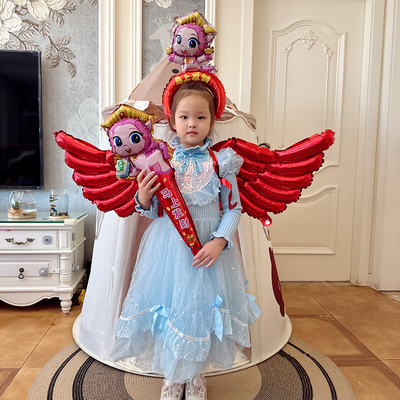 独角兽翅膀40寸生日派对铝膜气球