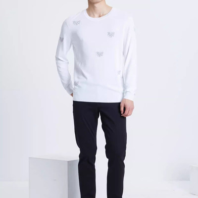 21CMS0061S 0062S男装春季新款商务时尚圆领印花薄款针织衫毛衣