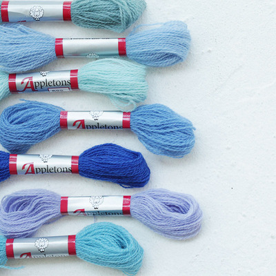 英国进口细羊毛刺绣线蓝绿色系