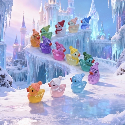 新款定制夜光围巾帽子小鸭