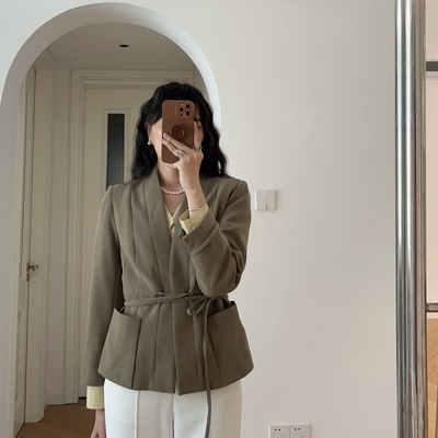 秋装新款 法式简约纯色长袖西装西服外套 0.59KG