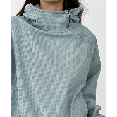 hand warmer high neck waffle hoody (unisex)