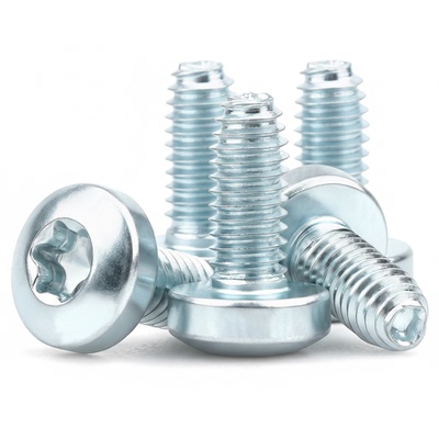 梅花盘头三角牙锁紧螺丝DIN7500镀锌圆头内梅花槽自攻自锁螺钉