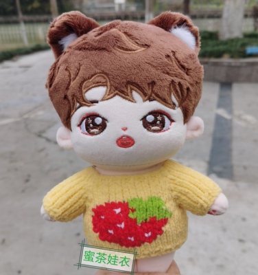 蜜茶娃衣 20C棉花娃娃娃衣手工编织毛衣 草莓水果熊猫开后背毛衣