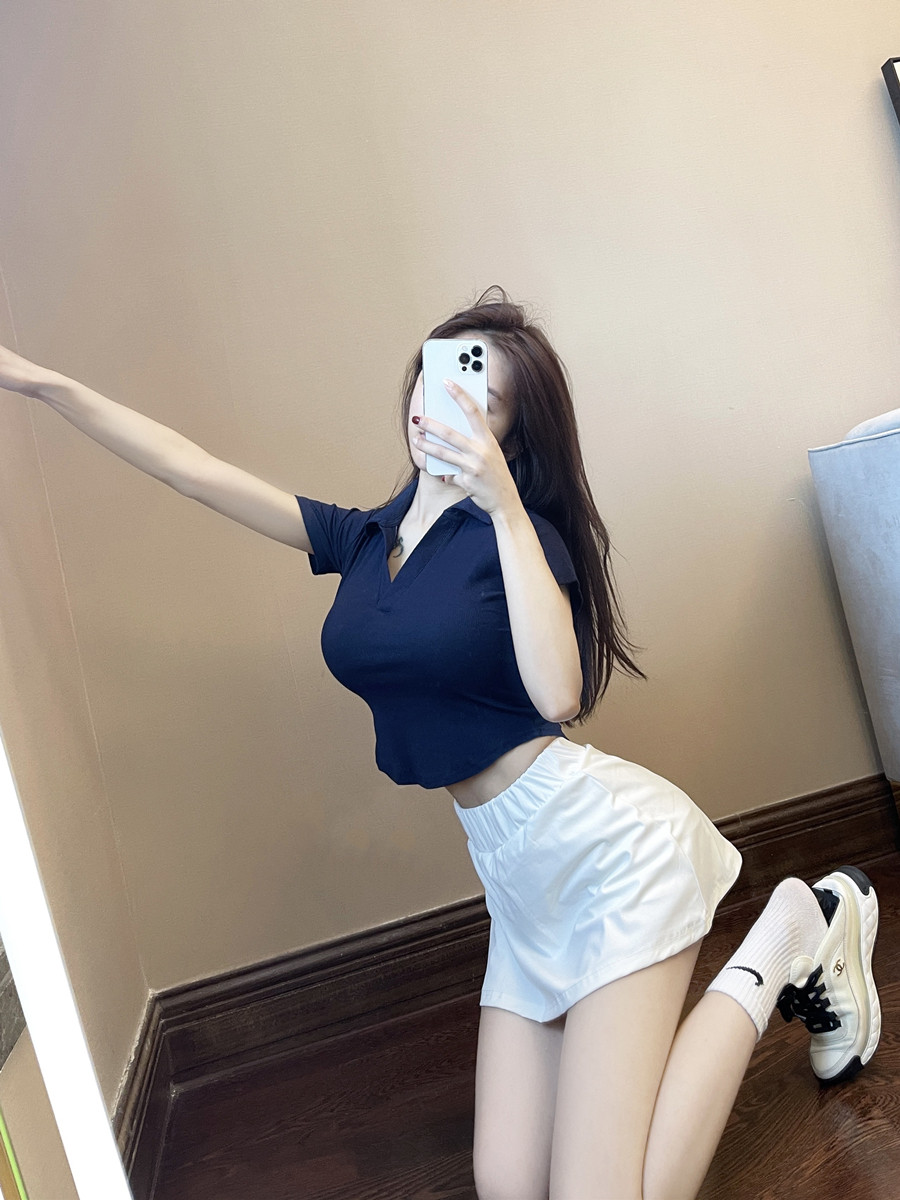 思瑞 飞盘运动高尔夫POLO衫 新修身短款元气少女显瘦活力短袖上衣