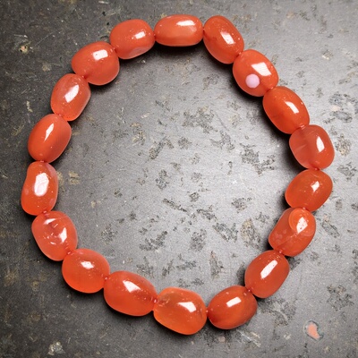 云南保山料南红玛瑙 天然原矿柿子红随形手串女式女款手链 21.4克