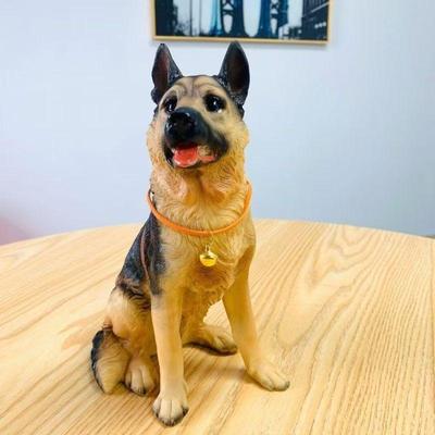 仿真牧德犬真实复合树脂现代可爱