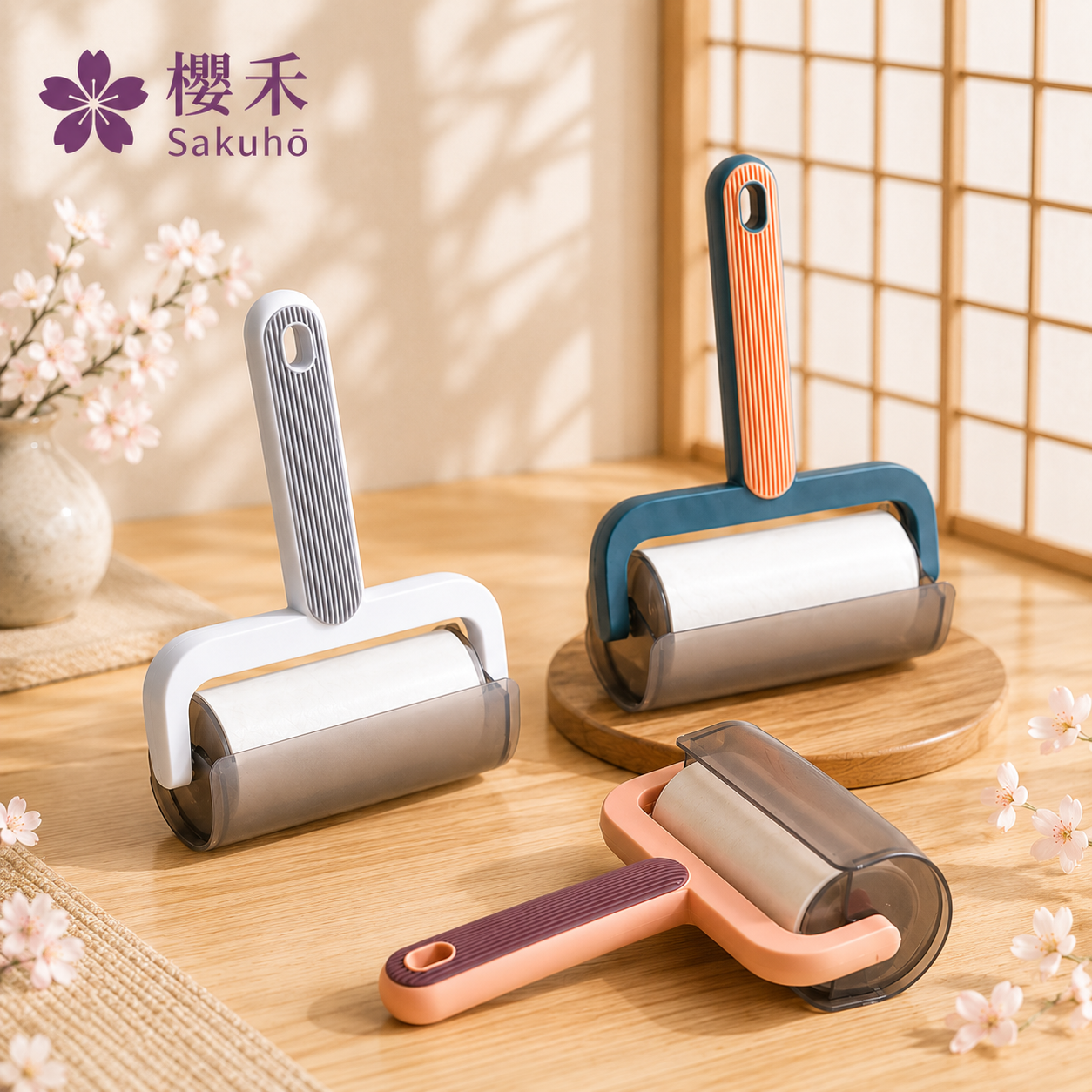 日式粘毛器滚筒家用清洁滚刷衣服吸去黏滚除沾毛筒卷毛刷卷纸神器
