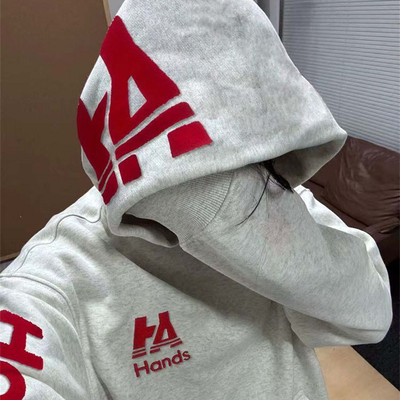 卫衣男款美式高街复古连帽刺绣