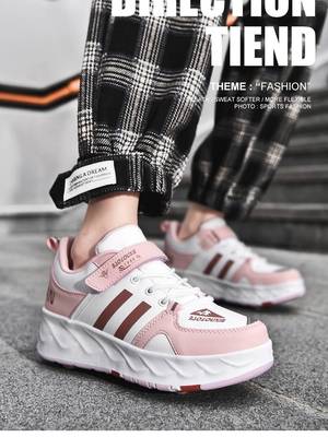 暴走鞋男款 暴走鞋女童四轮滑轮鞋可走路儿童带轮子的鞋男童充电