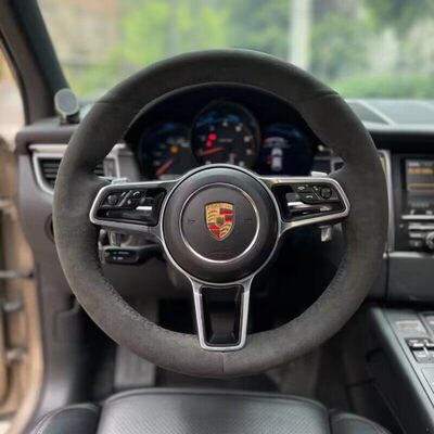 保时捷新卡宴Taycan帕拉梅拉911Macan718panamera翻毛皮方向盘套