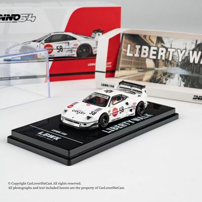 现货 INNO 1:64 法拉利 F40 COLLET 白色 58号 合金汽车收藏模型