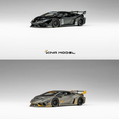 KING MODEL KM 1:64 LB Huracan 黑色灰金兰博基尼小牛 合金车模