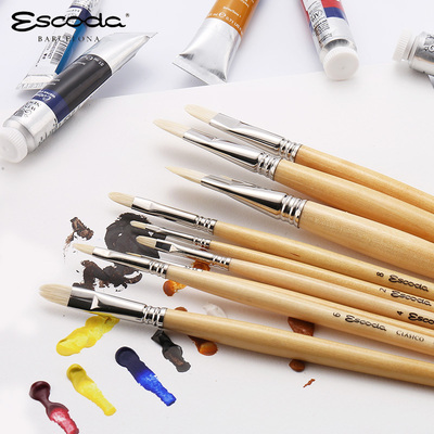 西班牙escoda系列猪鬃毛油画笔