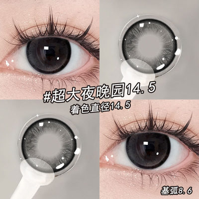 OVOLOOK超大夜晚园黑色美瞳日抛10片大直径自然锁边隐形眼镜女5xx