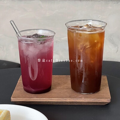 高颜值ins翻口加厚透明玻璃杯子