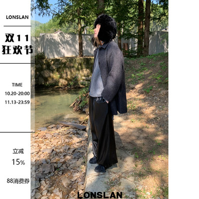 LONSLAN 26WINTER 10.20NEW20:00翻领中长款羊毛呢子外套