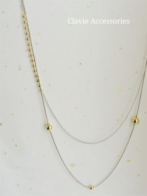 长款项链毛衣链精致通勤设计感轻奢小众金色银色双色双层叠戴复古