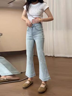 【4.8慧姐大码女装】2026新款满钻牛仔裤子JYT68172-