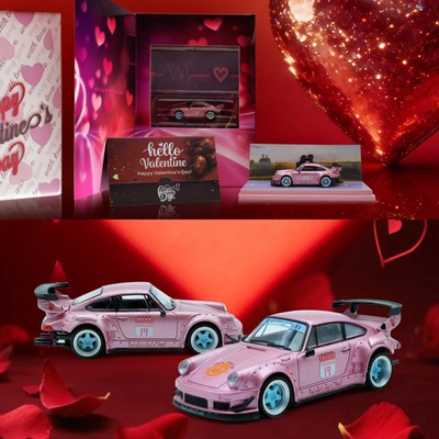 保时捷RWB 911 964 993 930情人节限定 MM 1:64 合金汽车模型收藏