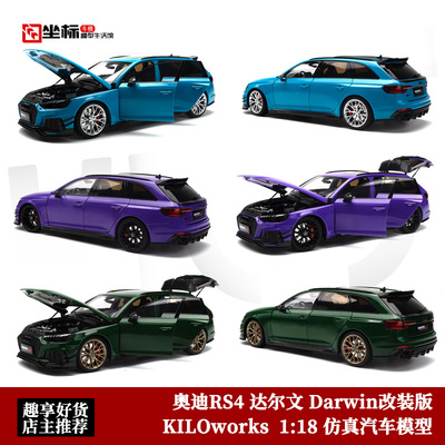 KILOworks 1:18 奥迪RS4 达尔文 Darwin旅行改装版 合金全开车模