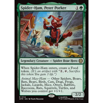 万智牌 蜘猪侠彼得·博克Spider-Ham, Peter Porker SPM英文平/闪