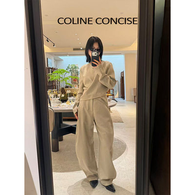 COLINE CONCISE 小众设计哑光肌理交叉西装上衣