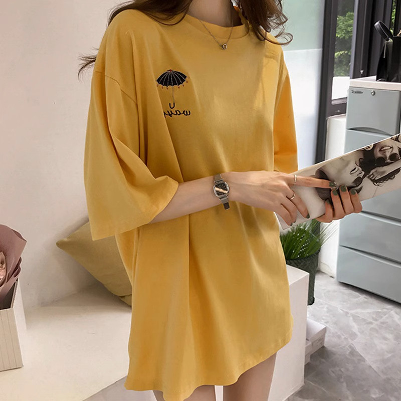 弹力跑步运动速干健身上衣女短袖T恤夏中长款舞蹈训练宽松瑜伽服_虎窝淘